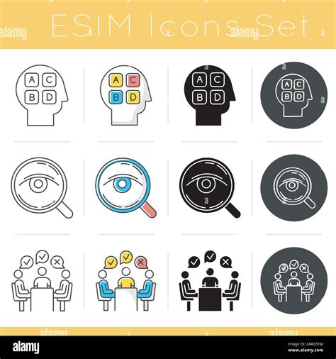 Survey Methods Icons Set Analysis Interview Group Administered Questionnaire Personality