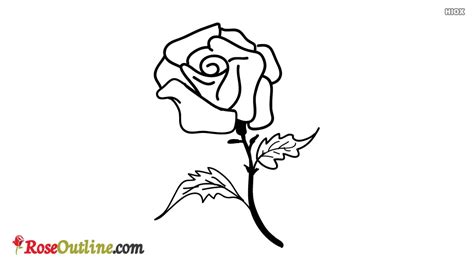 Rose Outline With Stem
