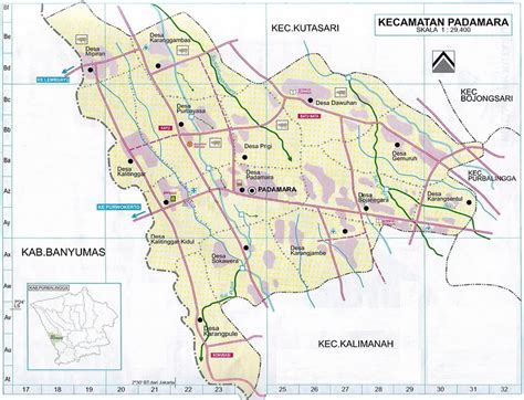 TAKJUB INDONESIA PETA KABUPATEN PURBALINGGA DAN KECAMATAN KECAMATAN DI