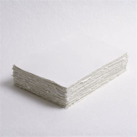 White A5 300 Gsm Deckle Edge Paper Sri Aurobindo Handmade Paper
