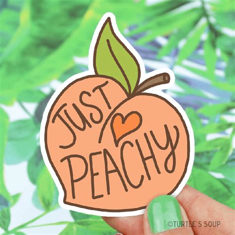 Just Peachy Fruit Vinyl Sticker Cute Stickers Just Peachy Vinyl Sticker