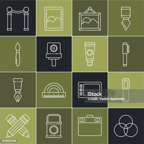 라인 Rgb 및 Cmyk 색상 혼합 마커 펜 펜 그림 풍경 스프레이 캔 노즐 페인트 브러시 그림 전시회 및 팔레트 아이콘이 있는 튜브를 설정합니다 벡터 Cmyk에 대한 스톡