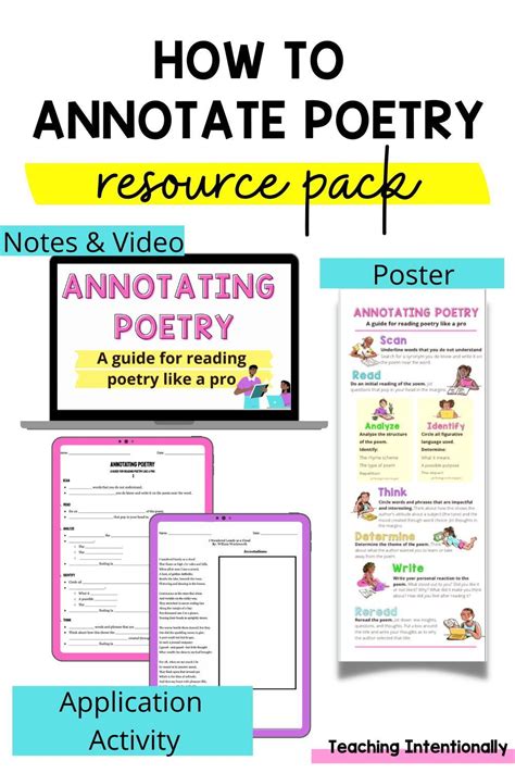 How To Annotate Poetry Mini Lesson And Application Activity Teaching Teens Mini Lessons
