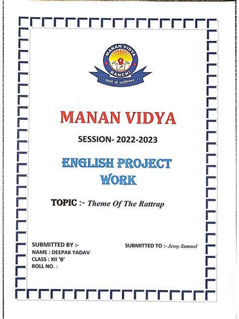 English Class Xii Projects Pdf