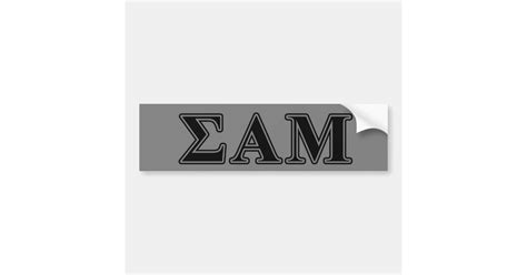Sigma Alpha Mu Black Letters Bumper Sticker Zazzle