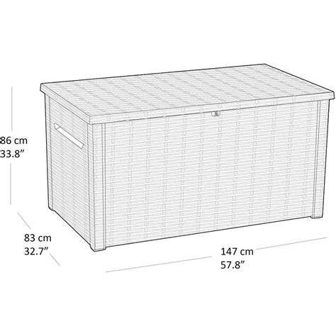 Keter 870l Java Xxl Grey Outdoor Storage Box Homebase