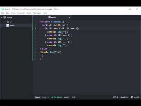 Fizz Buzz In Javascript With Atom Editor Youtube