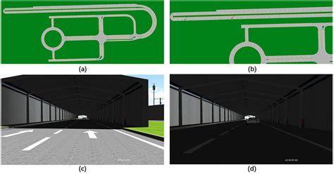 a closed test field map in opendrive odr viewer b openscenario