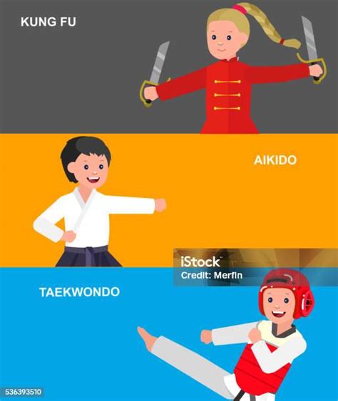 말풍선이 있는 어린이 안전띠를 기모노 무술 아이에 대한 스톡 벡터 아트 및 기타 이미지 아이 태권도 귀여운 Istock