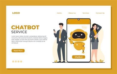 Premium Vector Chatbot Landing Page Template Flat Vector Illustration