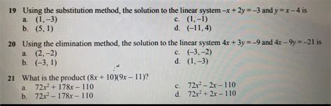 [answered] 19 using the substitution method the solution math