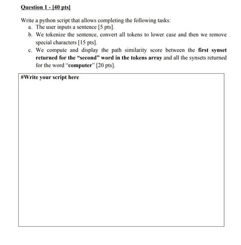 Solved Question 1 140 Pts Write A Python Script That