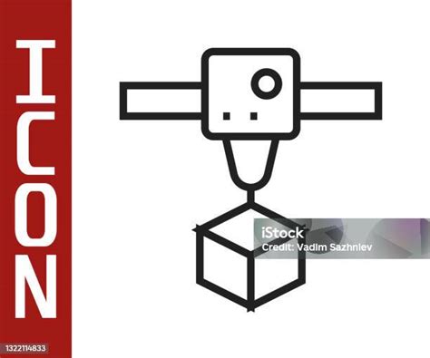 흰색 배경에 격리된 검은색 라인 3d 프린터 큐브 아이콘입니다 3d 프린팅 벡터 0명에 대한 스톡 벡터 아트 및 기타 이미지 0명 3차원 형태 개념 Istock