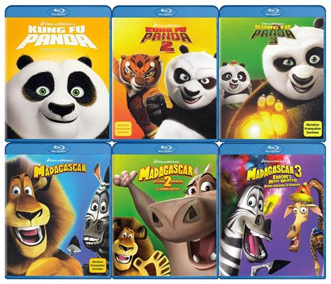 Kung Fu Panda 1 3 And Madagascar 1 3 Blu Ray 6 Pack