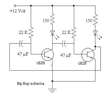 Electronic Circuit Schematic Schematic Led Flip Flop With Transistor