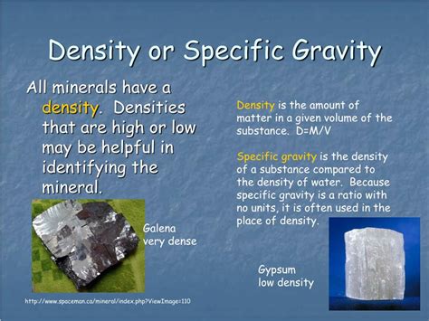 Specific Gravity Of A Mineral