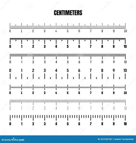 Realistic Black Centimeter Scale For Measuring Length Or Height