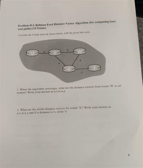 Problem Ii4 Bellman Ford Distance Vector Algorithm
