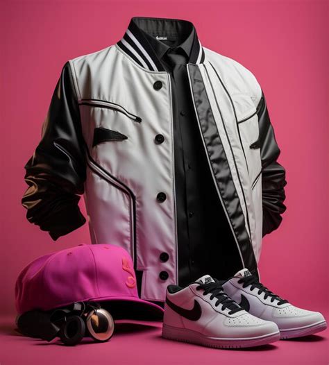 Premium Photo Black And White Button Varsity Jacket