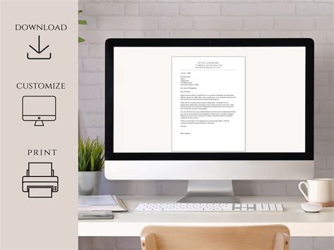 Resignation Letter Template Editable Microsoft Word Etsy
