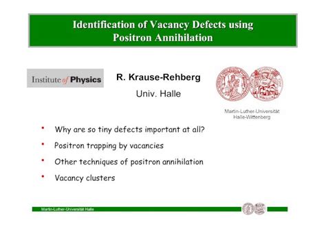 Pdf Identification Of Vacancy Defects Using Positron