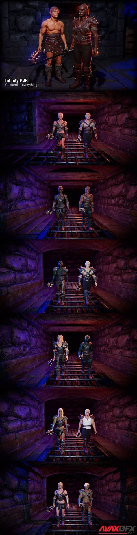 Character Pack Half Orc Human Elf Male And Female Avaxgfx