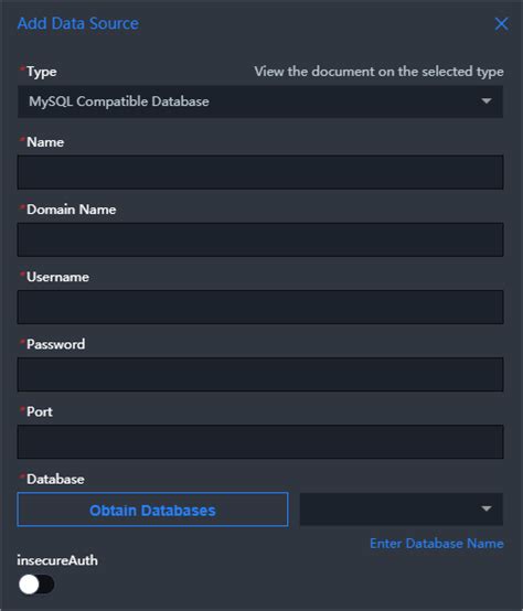 Add A Mysql Compatible Data Source Datav Alibaba Cloud Documentation Center