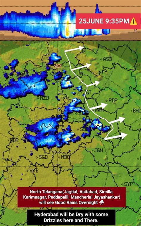 Hyderabad Rains On Twitter 25june 935pm⚠️ North Telangana Will See