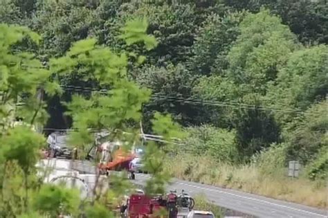 M5 Lorry Crash Sees Air Ambulance Land After Serious Collision