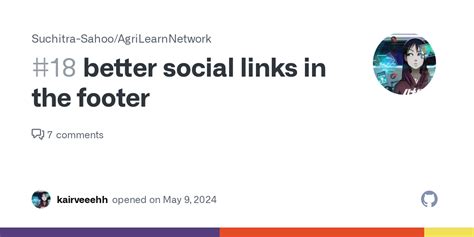 Better Social Links In The Footer · Issue 18 · Suchitra Sahoo