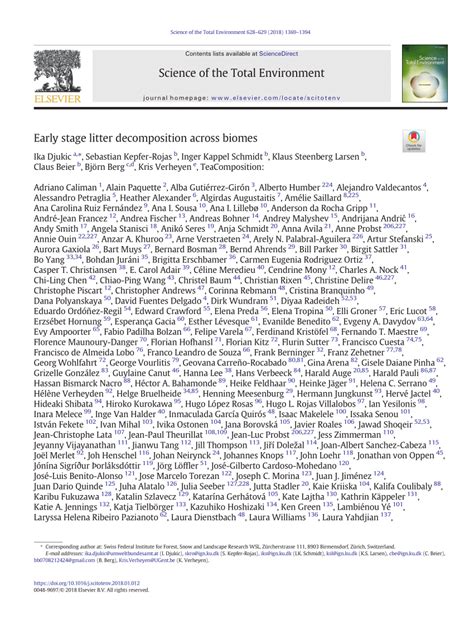 Pdf Early Stage Litter Decomposition Across Biomes