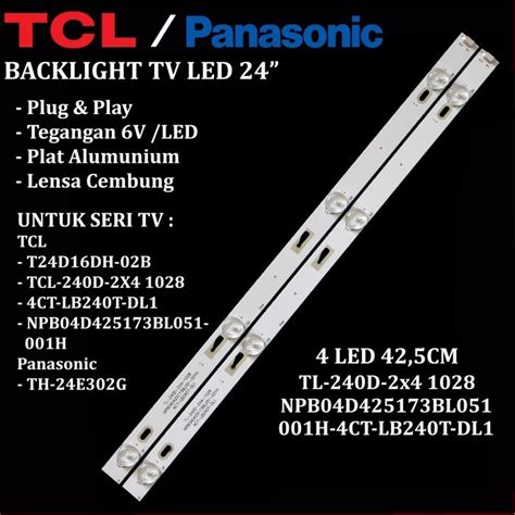 Panasonic Tcl Led Tv Backlight Th E G D X K V Shopee Thailand