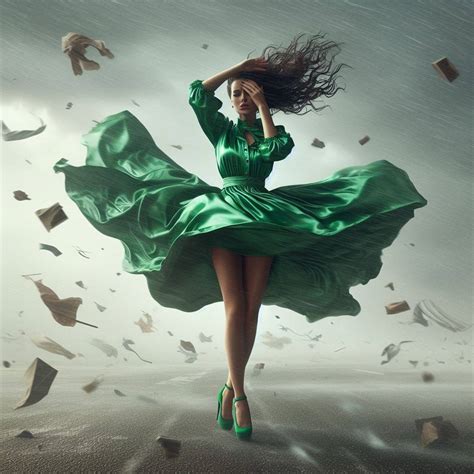 Windy Satin Dress In A Windstorm Windy Hair By Fumikagee On Deviantart