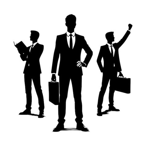 Premium Vector Businessman Pose Silhouette Vector Businessman Vector