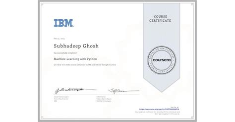 Subhadeep Ghosh On Linkedin Completion Certificate For Machine Learning With Python