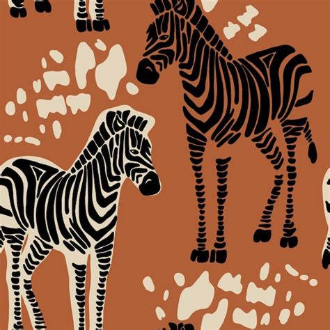 Premium Vector Seamless Pattern Illustration Of A Zebra