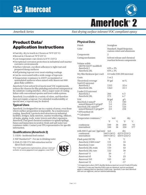 Amerlock 2 Pdf Epoxy Ventilation Architecture