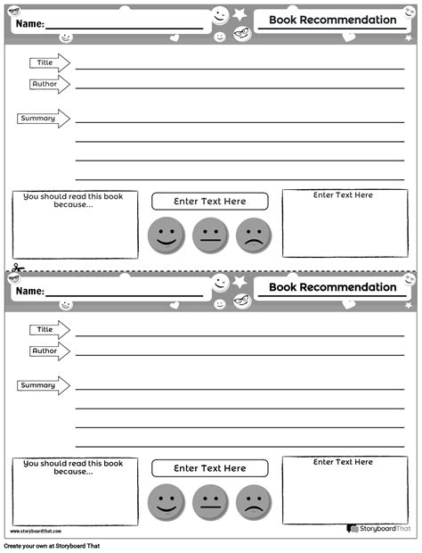 Book Recommendation Template With Different Expressions