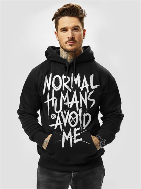 Mens Hoodie Normal Humans Avoid Me Dubhumans