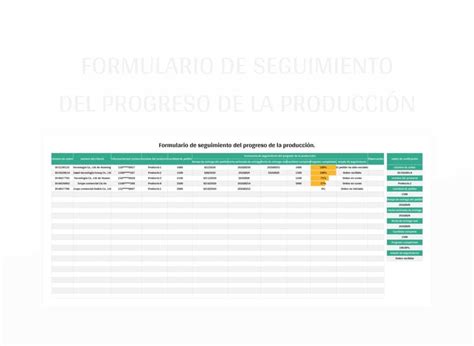 Plantilla De Excel Formulario De Seguimiento Del Progreso De La