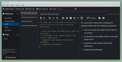 Joplin With Self Hosted Sync