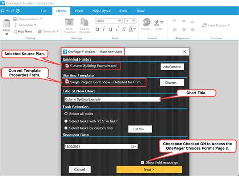 Splitting And Parsing Columns For Primavera P6 Source Plans In Onepager Version 71 Onepager