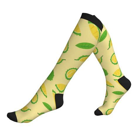 Compression Socks For Women And Men Cute Durian Leaves Compression