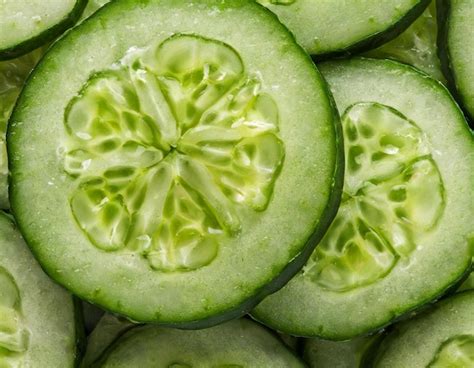 Cucumber Slices Background Premium Ai Generated Image