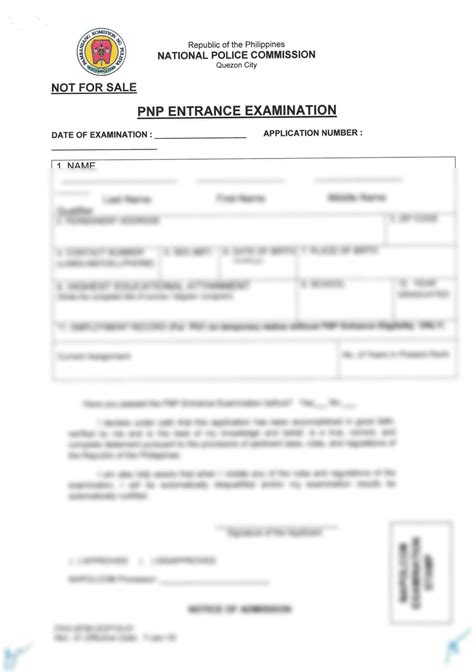 SOLUTION Pnp Entrance Exam Application Form Studypool