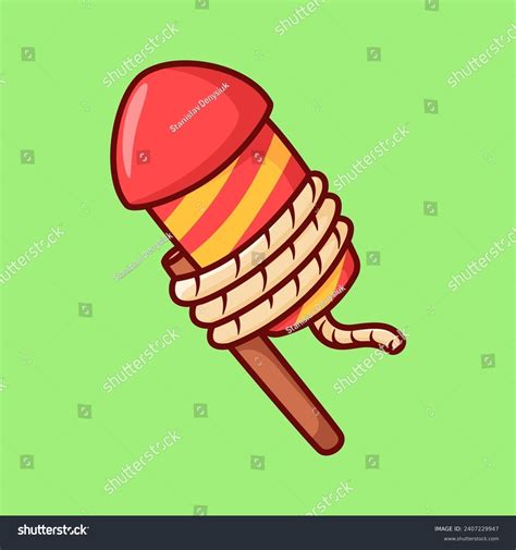Vector Cute Firework Illustration Cartoon Doodle Stock Vector Royalty