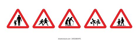 799 Person Crossing Sign Triangle Stock Vectors And Vector Art
