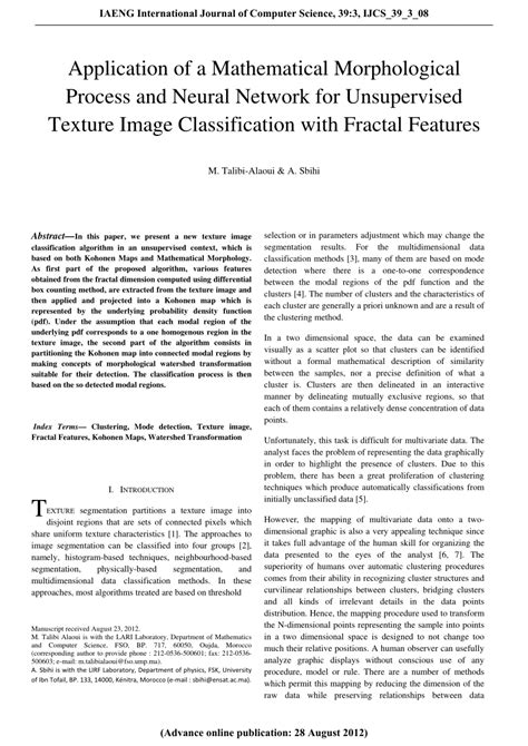 Pdf Application Of A Mathematical Morphological Process And Neural