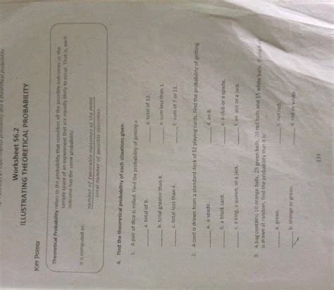 Worksheet 562 ILLUSTRATING THEORETICAL StudyX