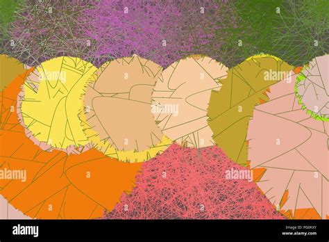 Abstract Geometric Background With Shape Of Messy Random Line Circles Pattern Vector